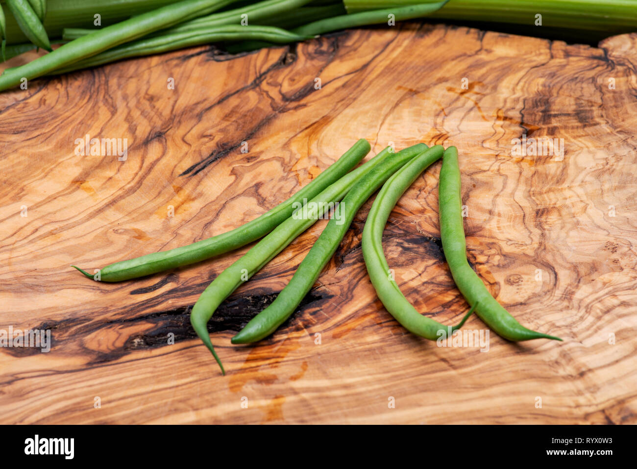 Fresh Raw Organic French Green Beans (Haricot Verts), or Filet Beans on ...
