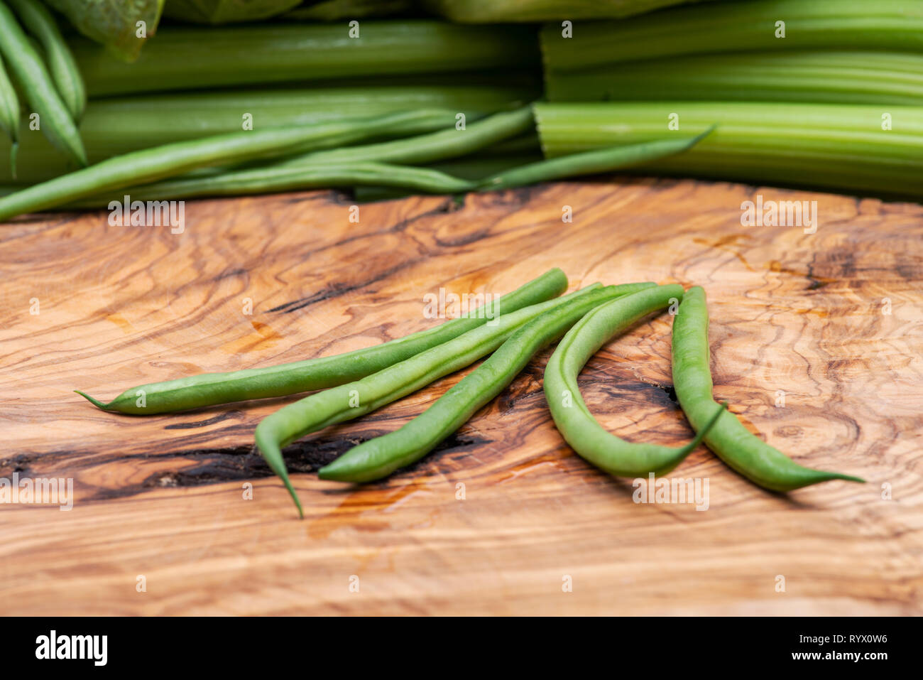 Fresh Raw Organic French Green Beans (Haricot Verts), or Filet Beans on ...