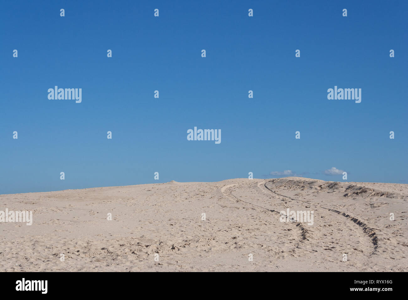 vehicle trail over dune Stock Photo - Alamy