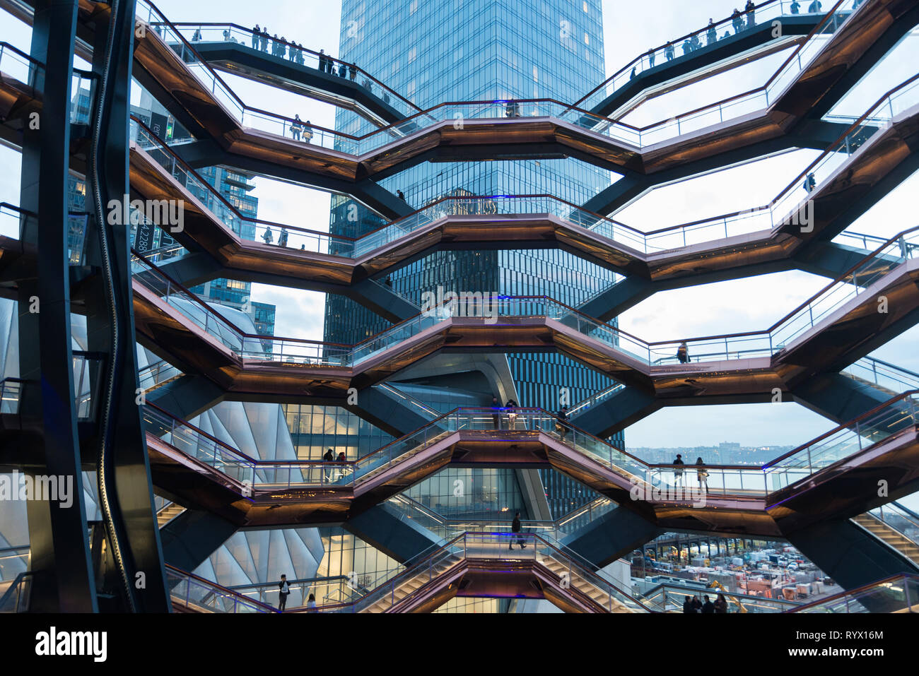 New York, NY - March 15 2019: The Vessel Building in Hudson Yards ...