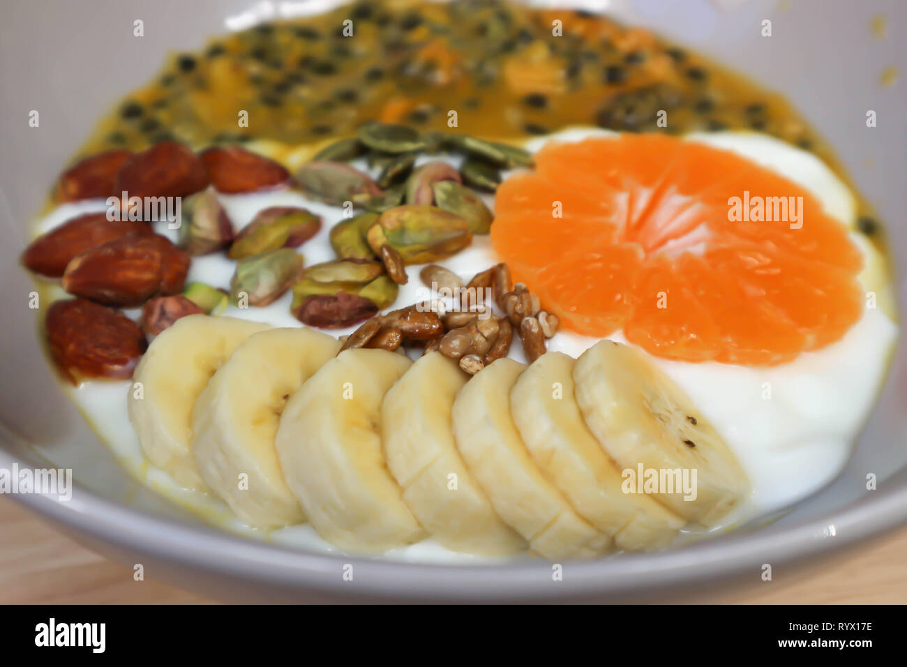 Yogurt fruit topping dish hi-res stock photography and images - Alamy