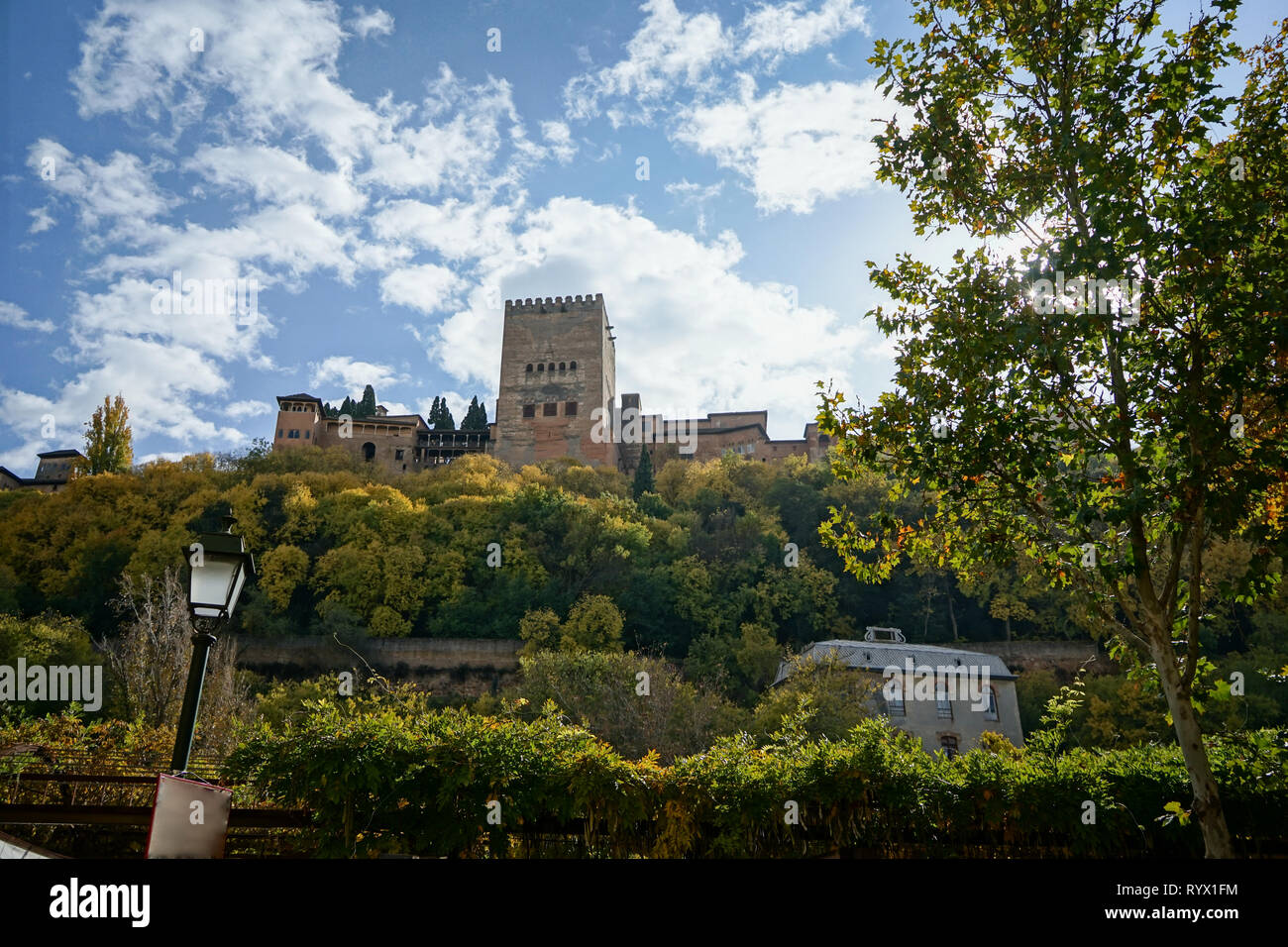 Views of the Alhambra in Granada from the Albaicin neighborhood Stock ...