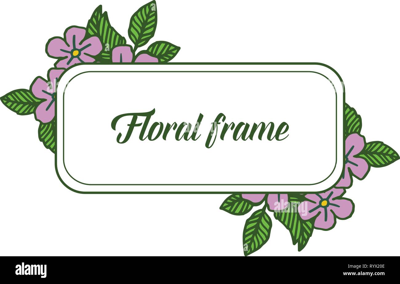 Vector illustration style leaf flower frames blooms hand drawn Stock ...