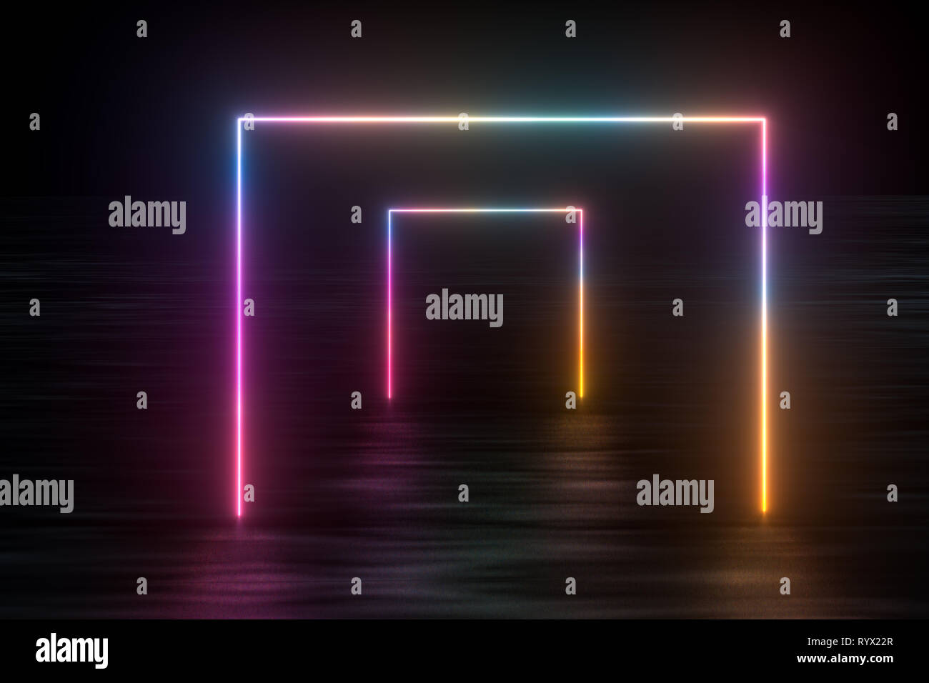 colorful glowing lines, 3d rendering Stock Photo - Alamy