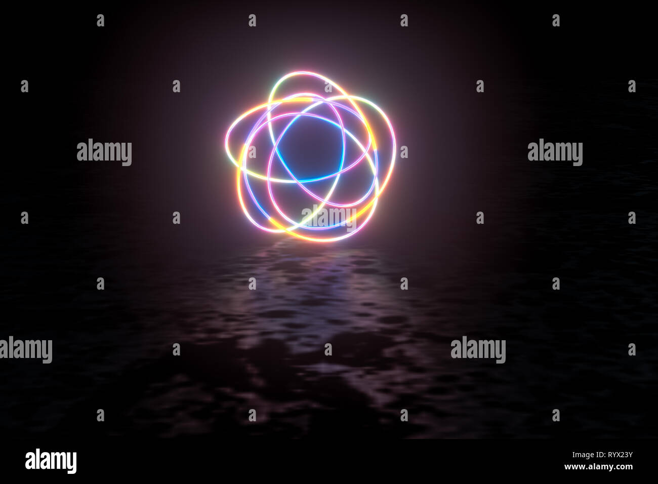 colorful glowing lines, 3d rendering Stock Photo - Alamy