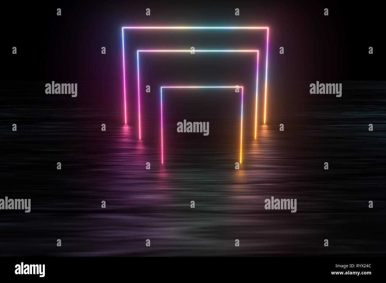 colorful glowing lines, 3d rendering Stock Photo - Alamy