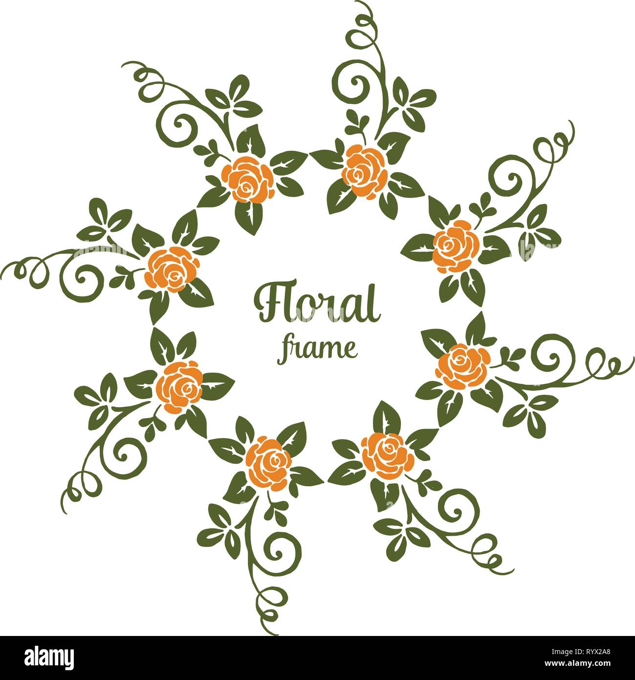 Vector illustration shape ornate rose flower frames Stock Vector Image ...