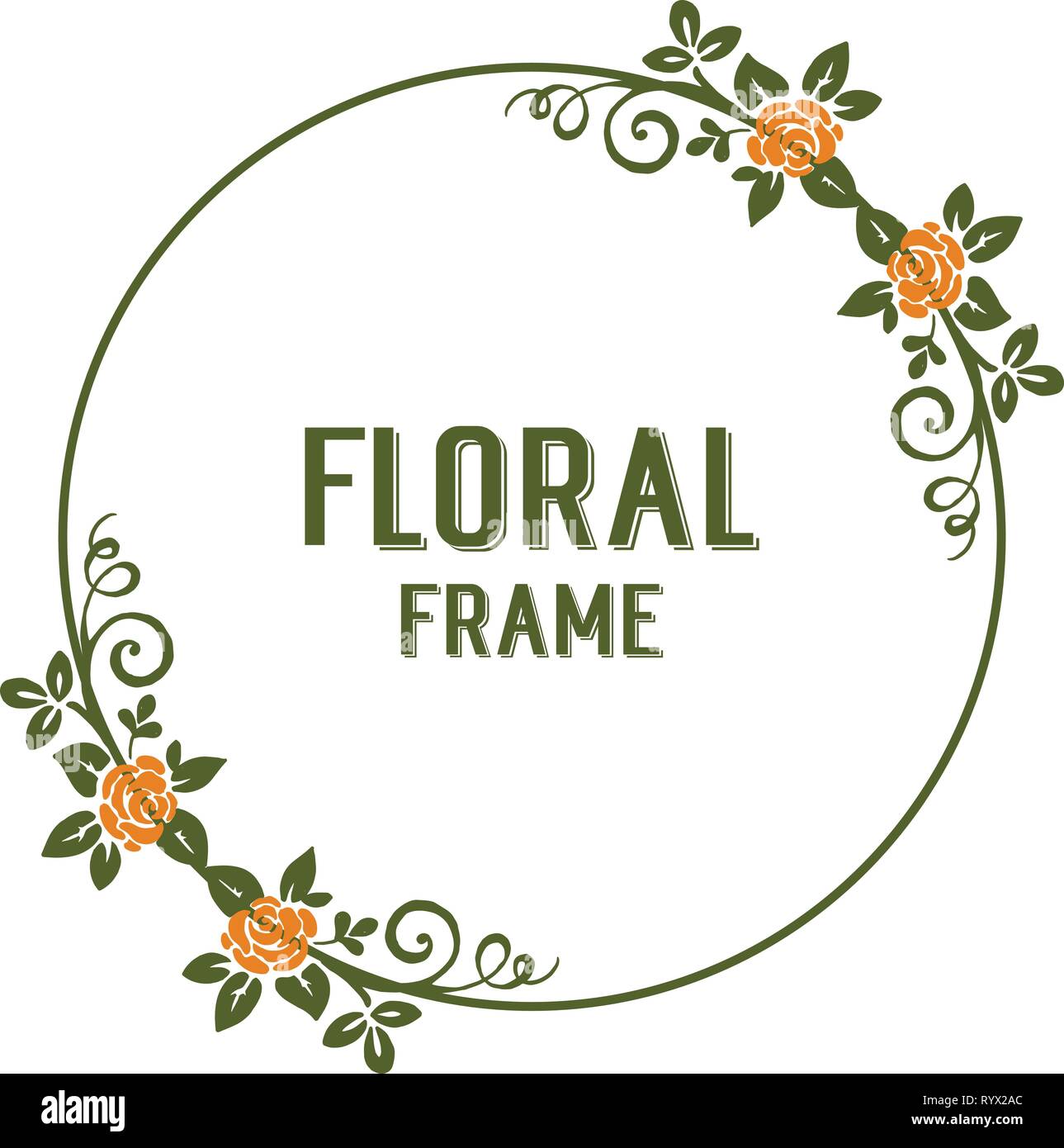 Vector illustration shape ornate rose flower frames Stock Vector Image ...