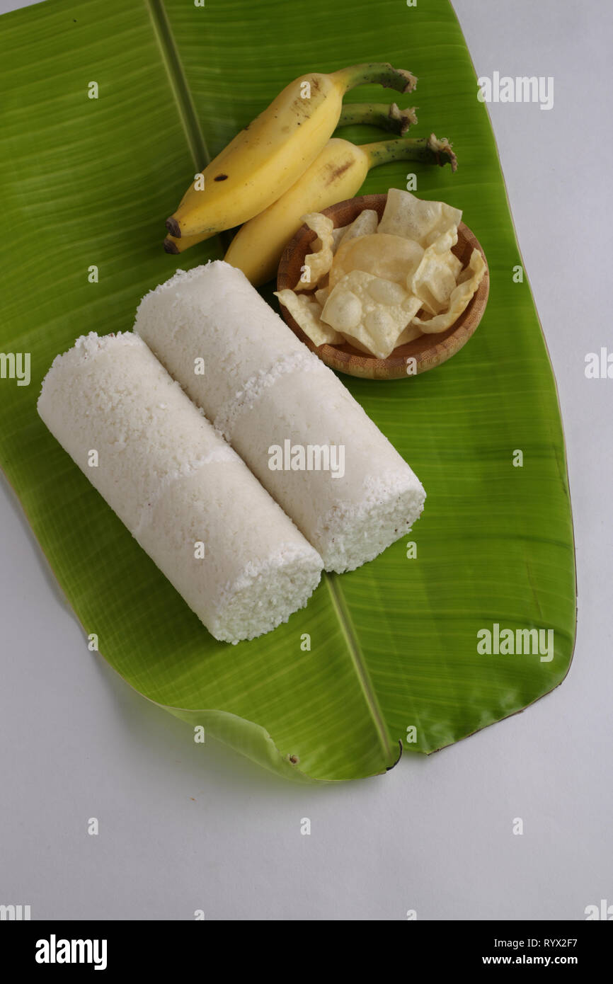 Kerala white rice puttu Stock Photo - Alamy