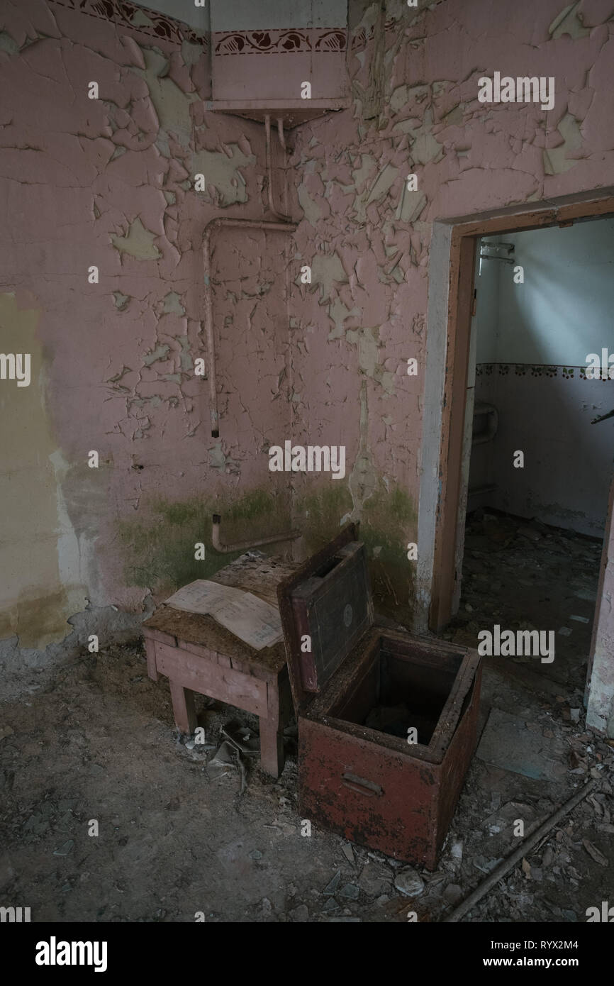 Abandoned village in the Chernobyl nuclear power plant exclusion zone ...