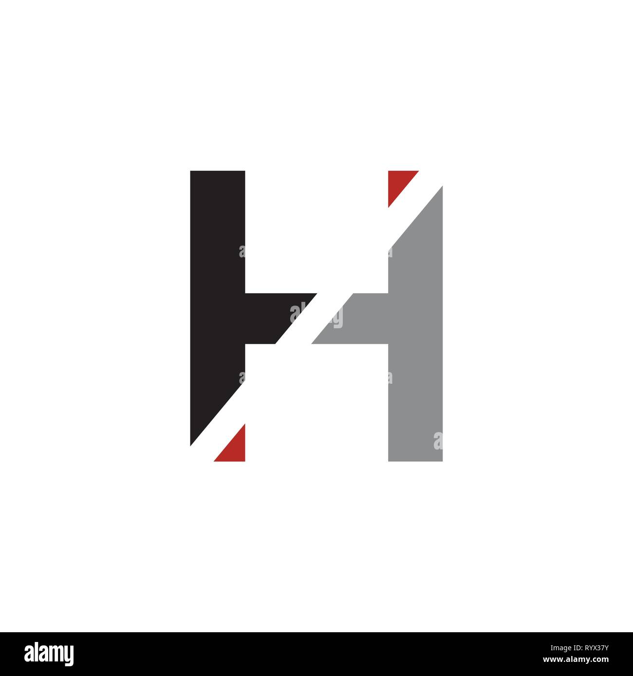 H letter business logo, red and black. Vector Stock Vector Image & Art ...