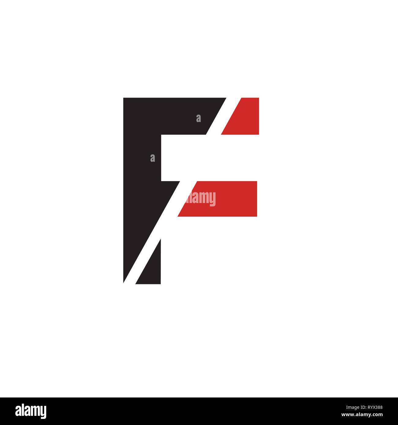 F letter business logo, red and black. Vector Stock Vector Image & Art ...