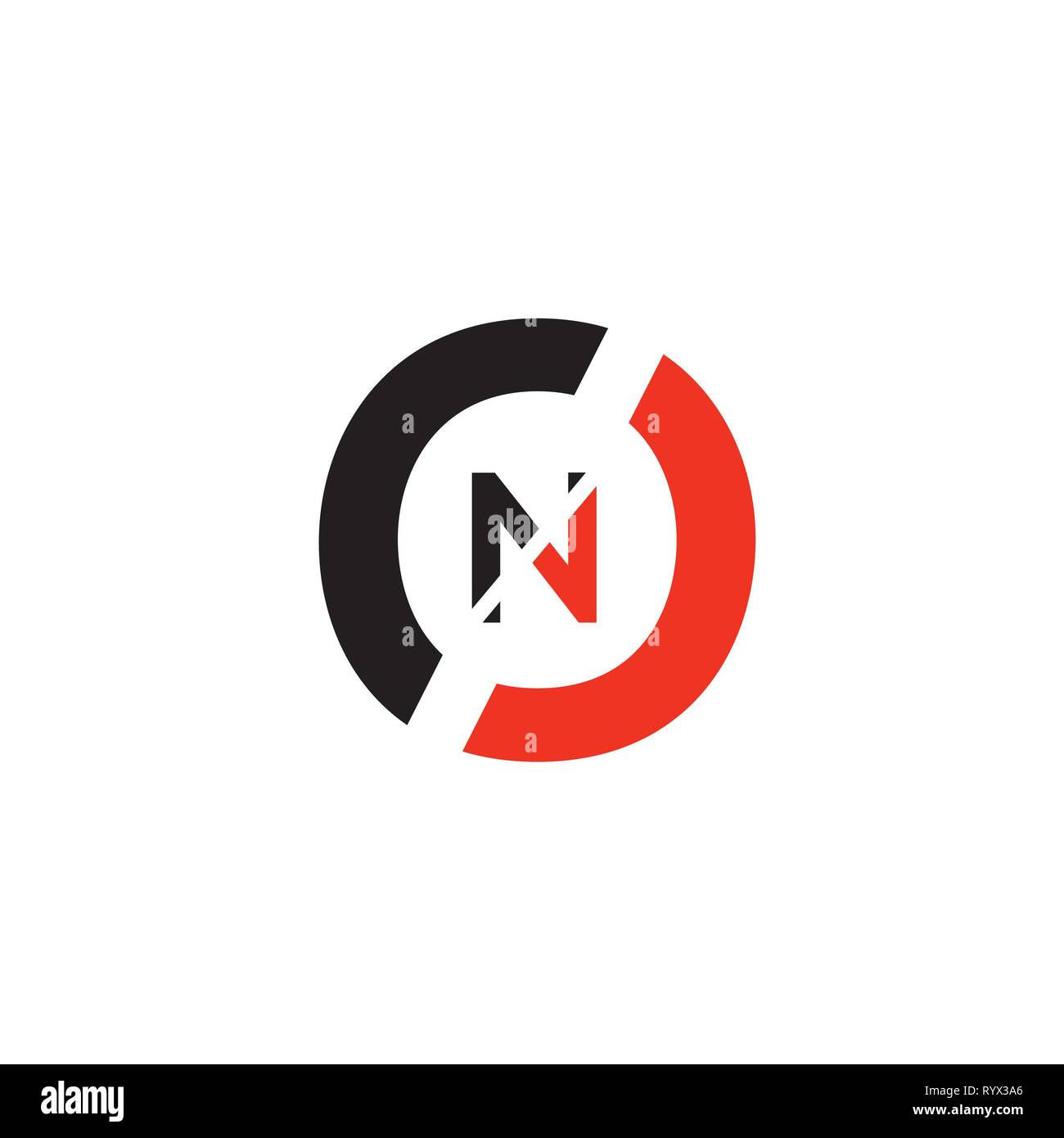 N letter business logo, red and black. Vector Stock Vector Image & Art ...