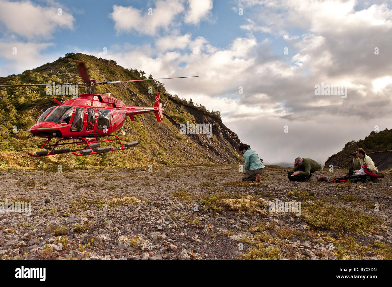 Atmosphere's helicopter departing and leaving us to hike at Corcovado ...