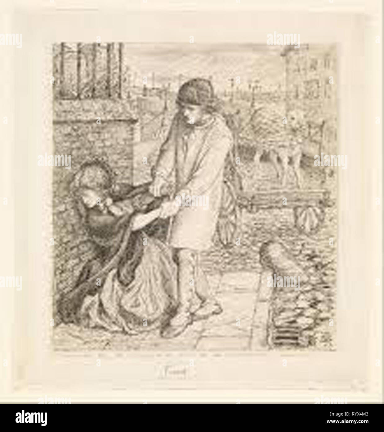 Illustration of a male being led by a female Stock Photo - Alamy