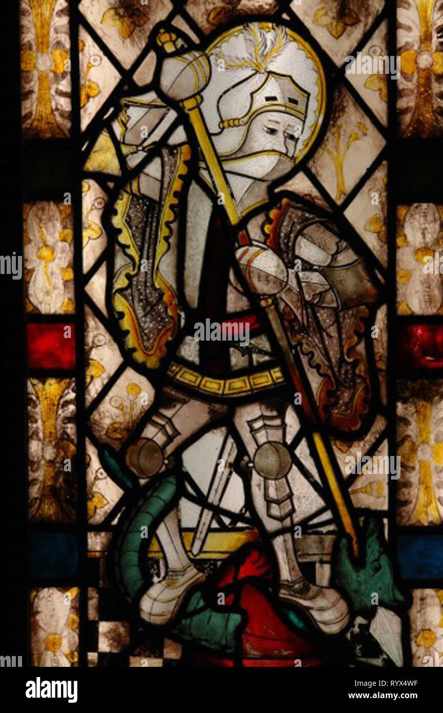 knight stained glass window Stock Photo - Alamy