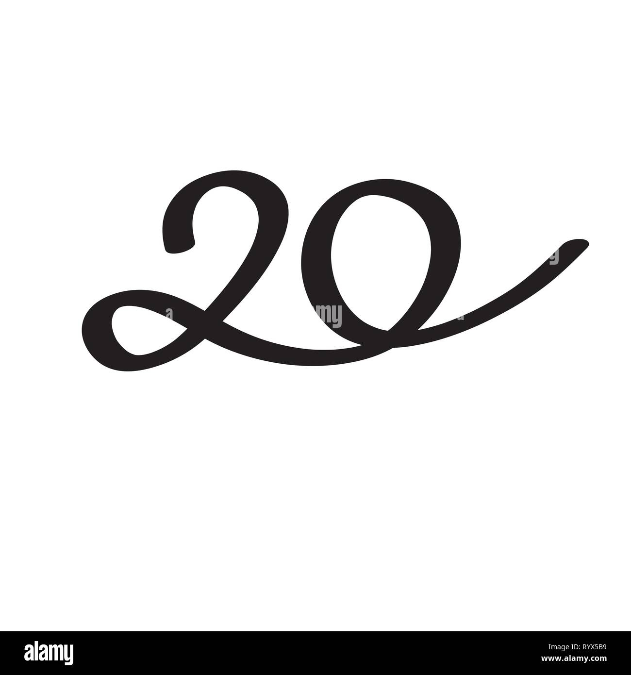 20 hand drawn vector inscription Stock Vector Image & Art - Alamy