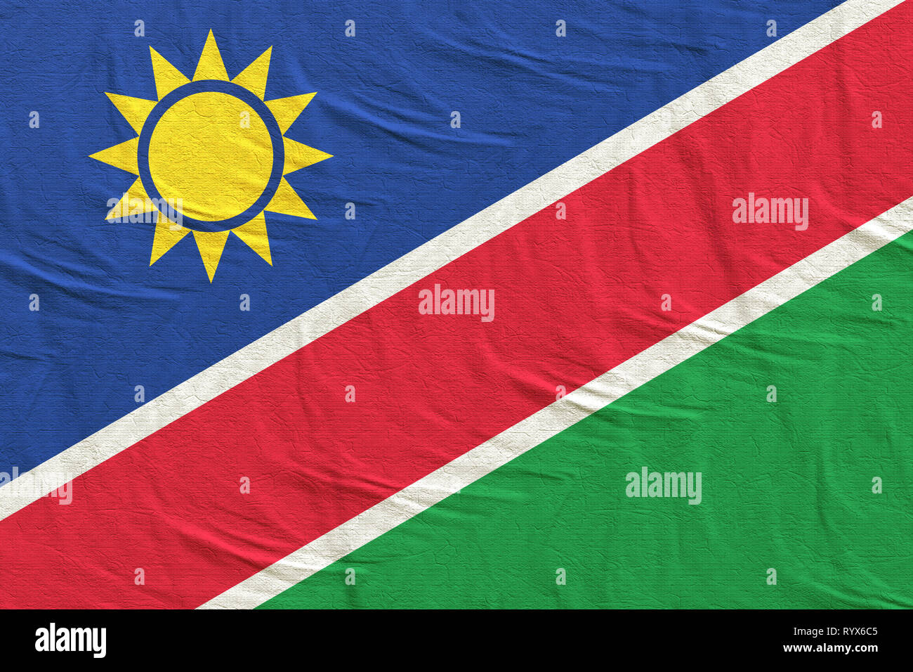 3d rendering of Republic of Namibia flag Stock Photo - Alamy