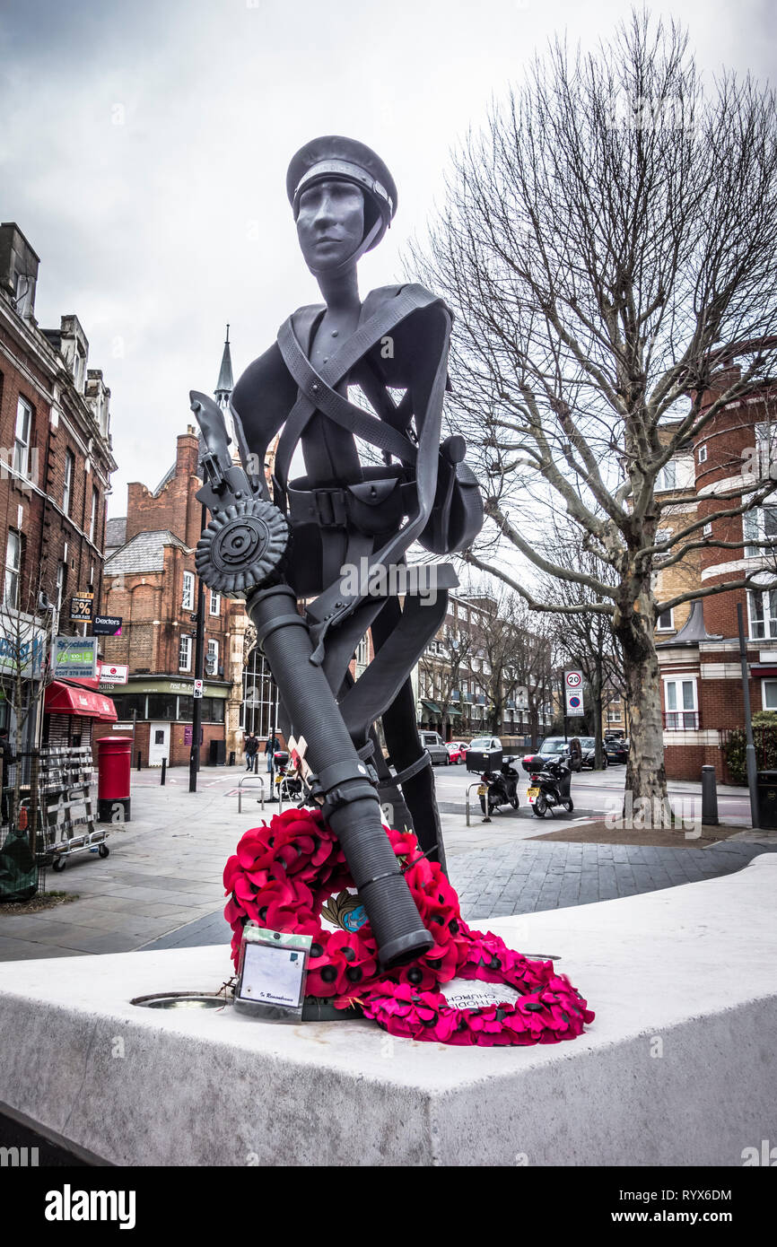 Statue to Able Seaman Albert Edward McKenzie, VC, at the junction of ...