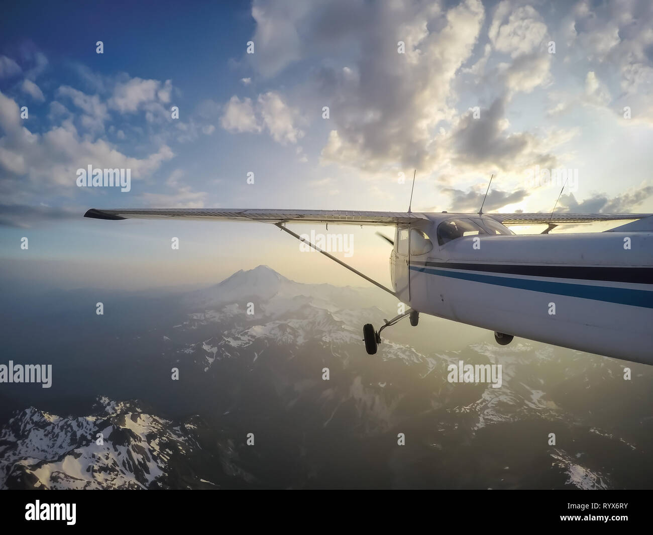 Mountain Flying across the beautiful North American Landscape. Located ...