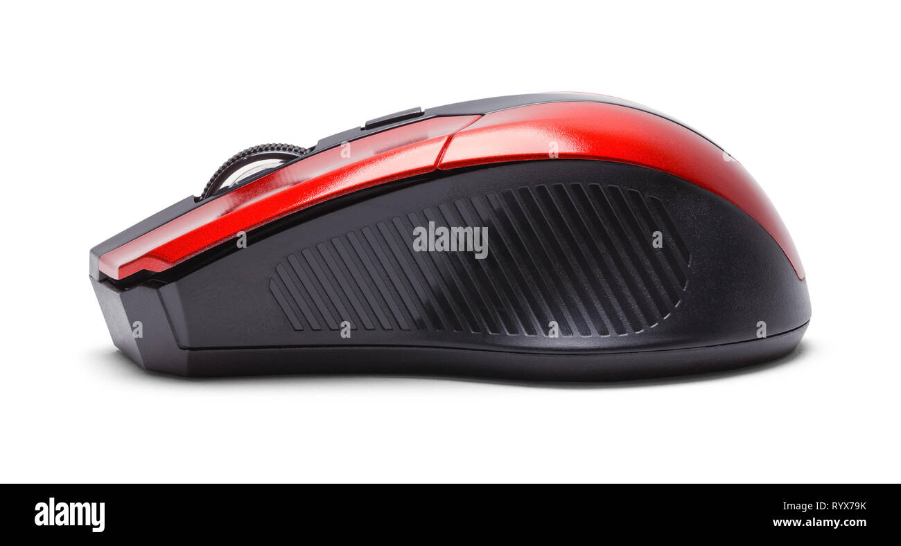 Side View of Red Computer Mouse Isolated on White Stock Photo - Alamy