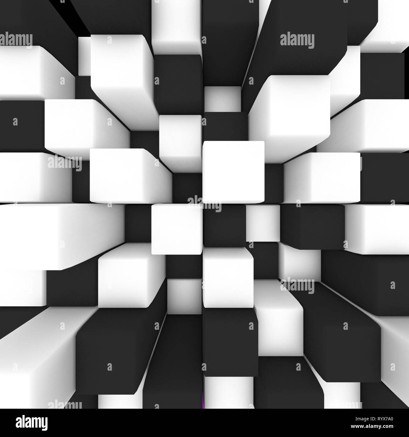 abstract image: black and white cubes. 3D illustration Stock Photo - Alamy
