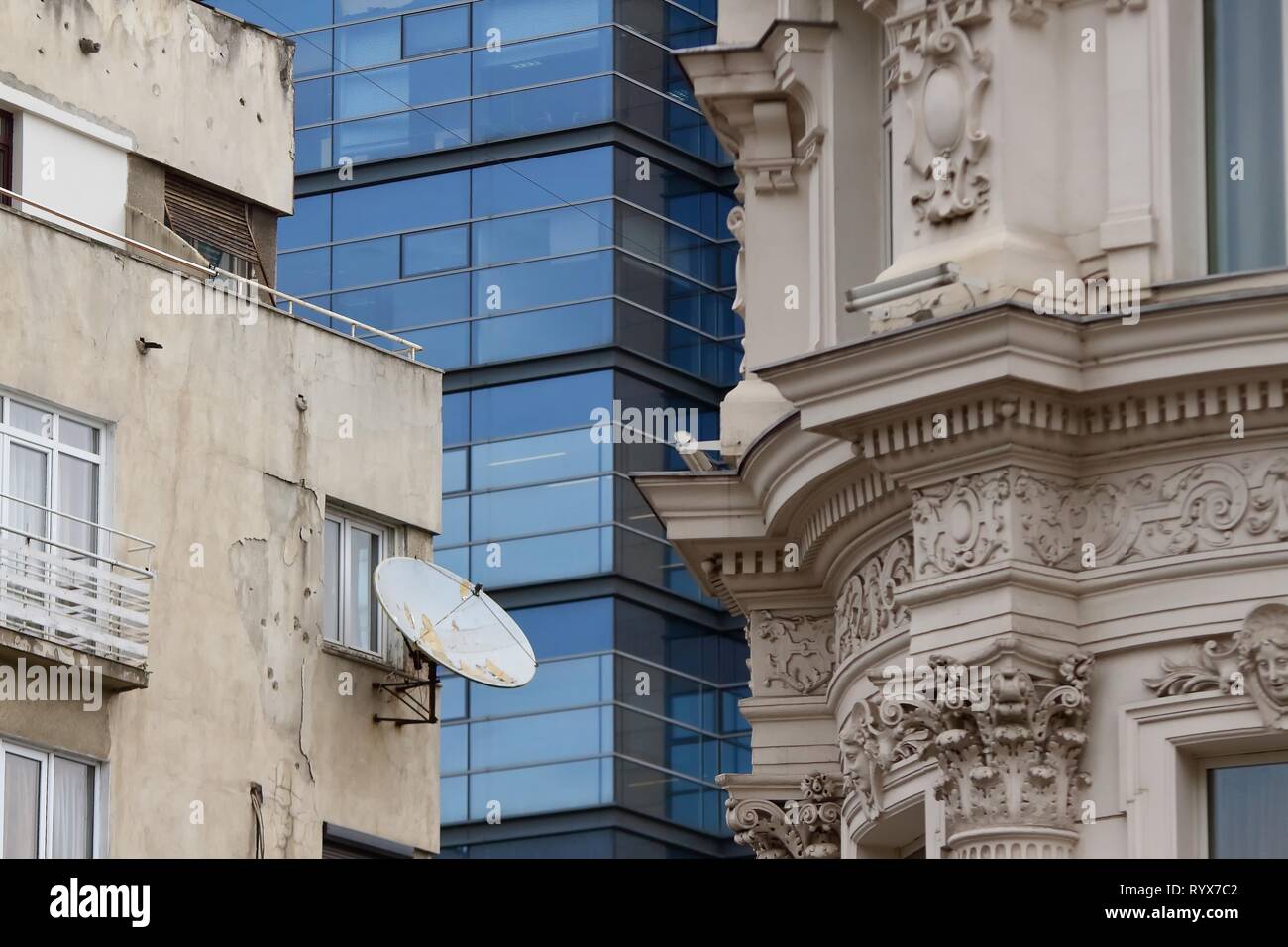 Bucharest, Romania - February 07, 2019: A modern high-rise building in ...
