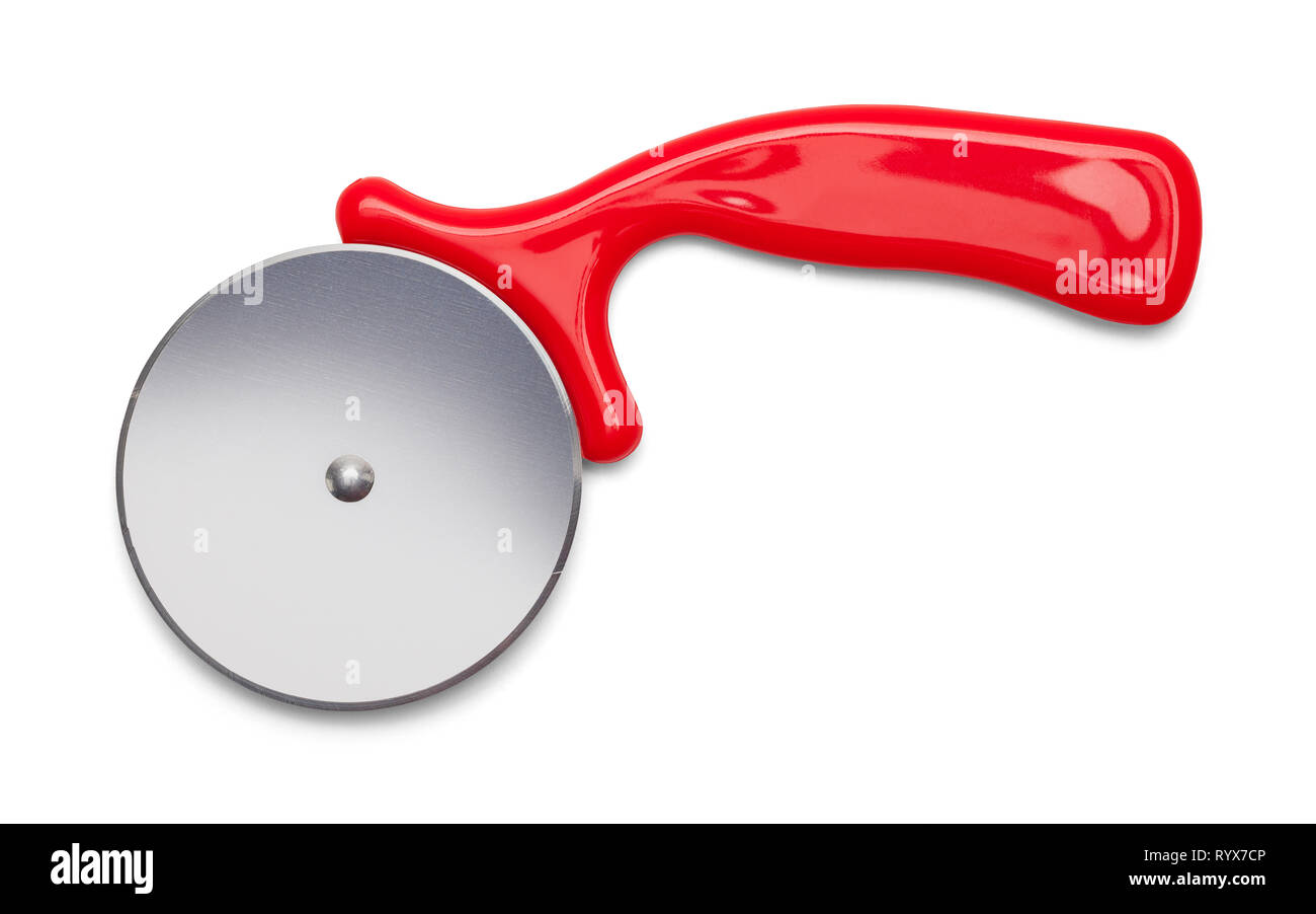 New Red Pizza Cutter Isolated on White Background Stock Photo - Alamy