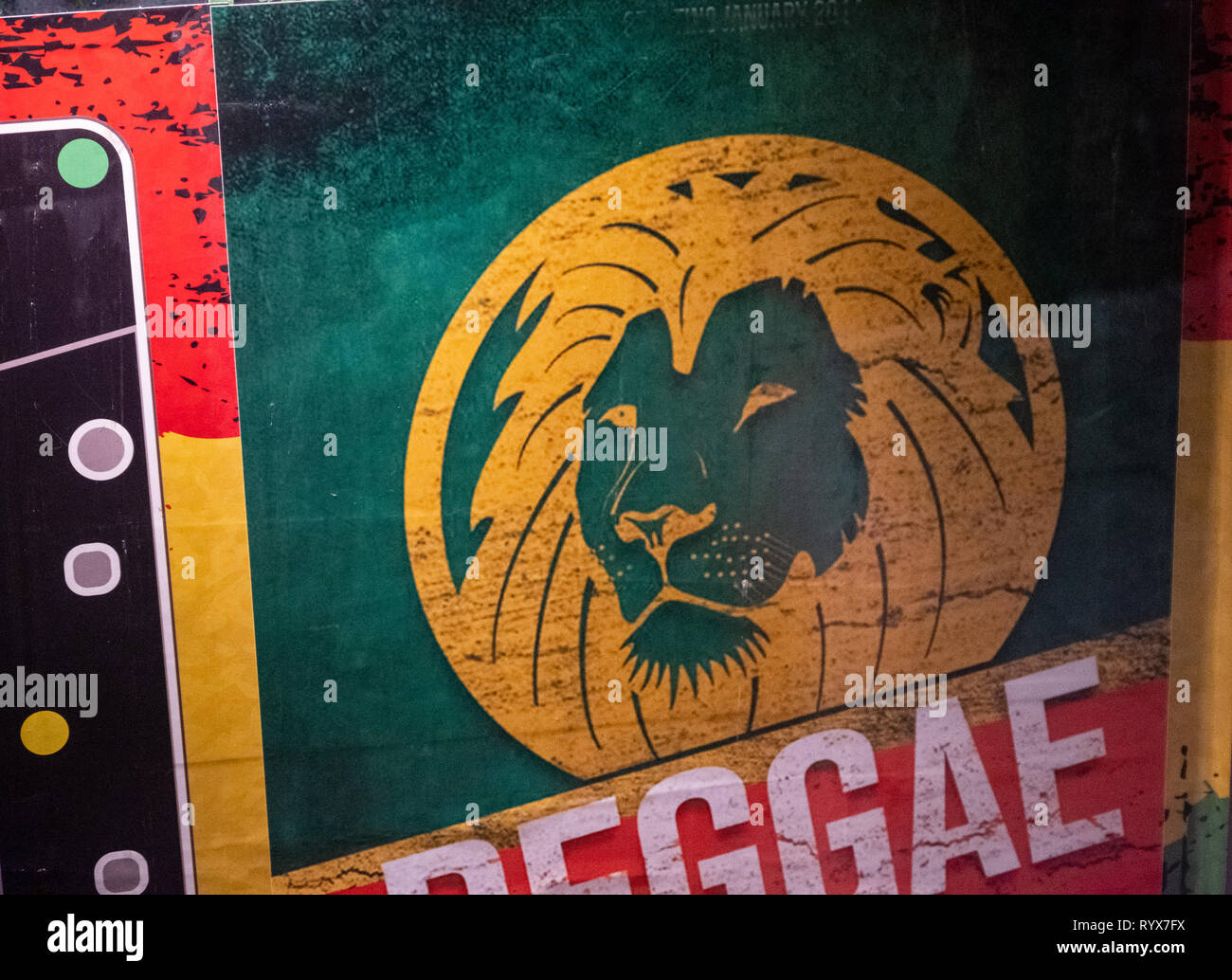 Image of a reggae sign with a lion on Stock Photo - Alamy