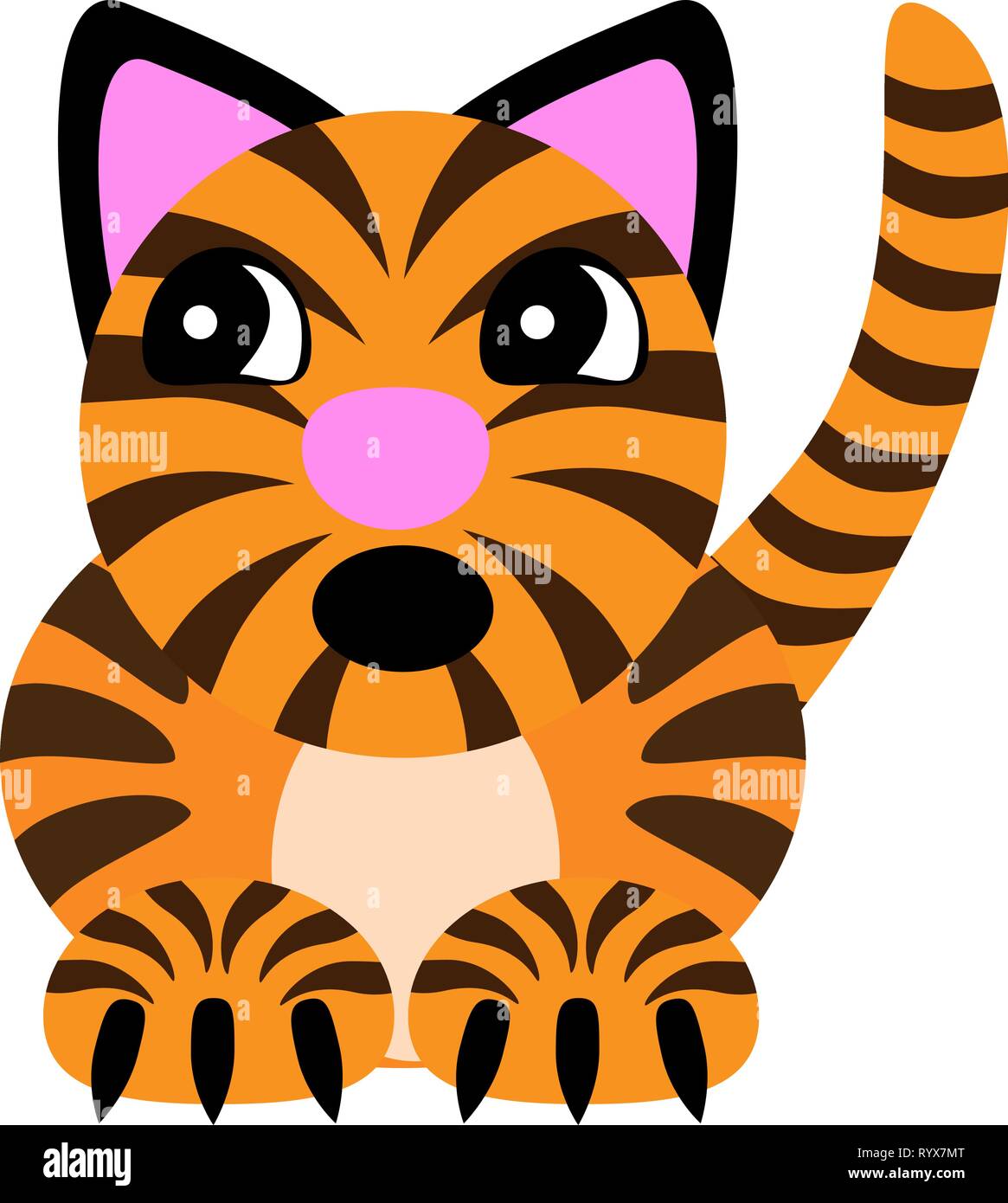 Simple Baby Tiger Cartoon