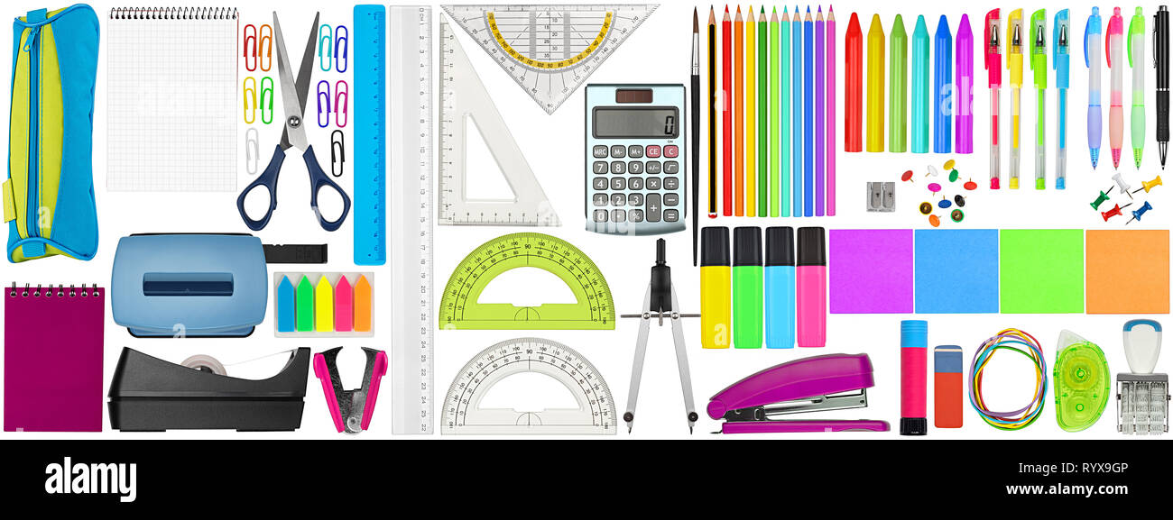 School set supplies hi-res stock photography and images - Alamy