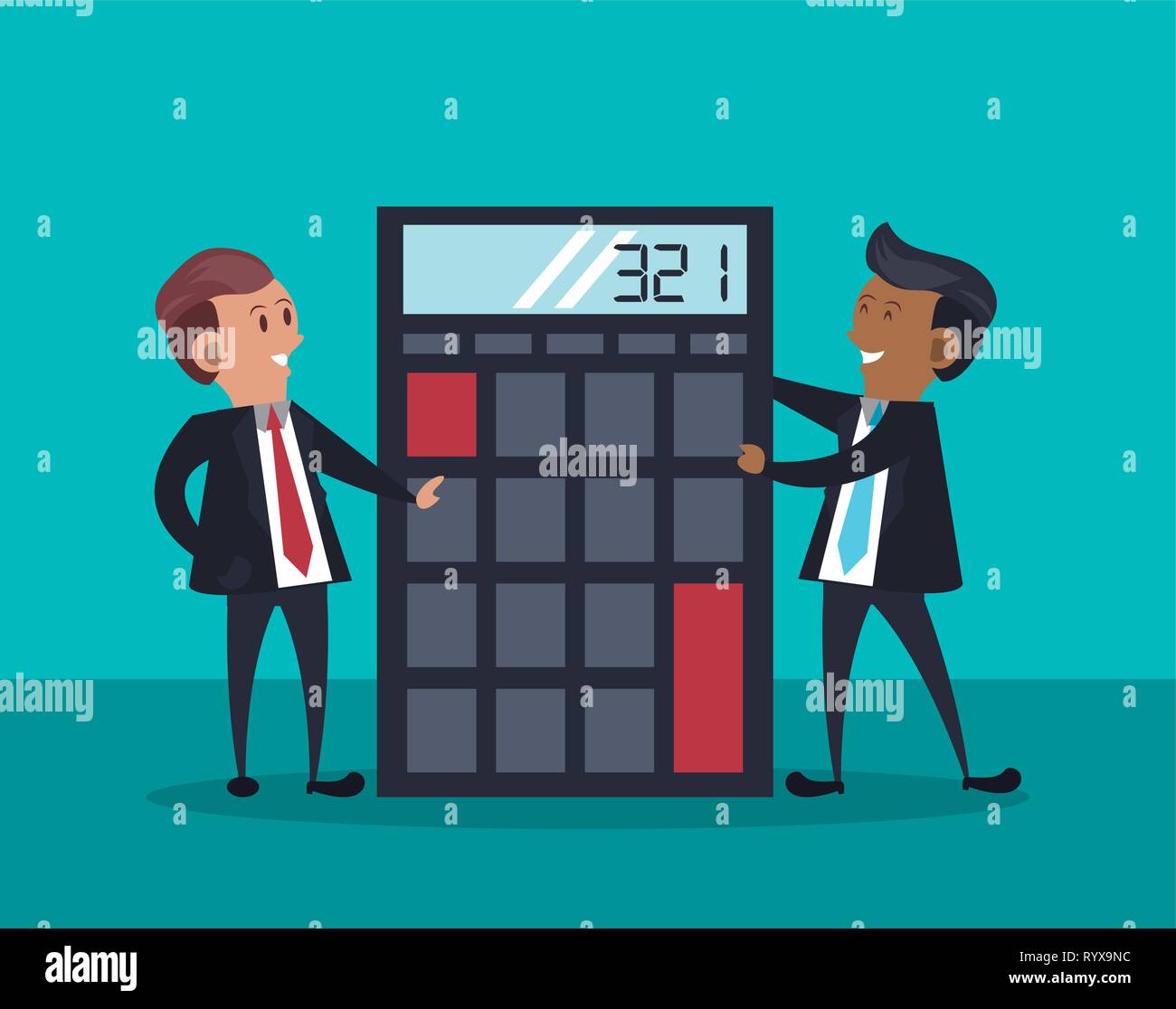 businessmen with calculator cartoons Stock Vector Image & Art - Alamy