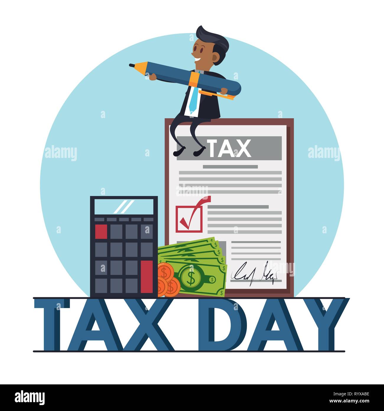 Tax day symbols and cartoons Stock Vector Image & Art - Alamy
