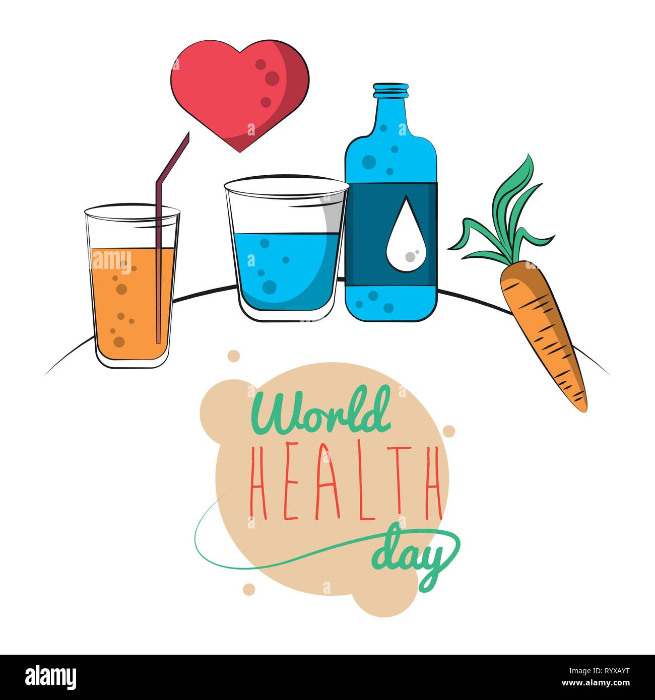 World healthy day card Stock Vector Image & Art - Alamy