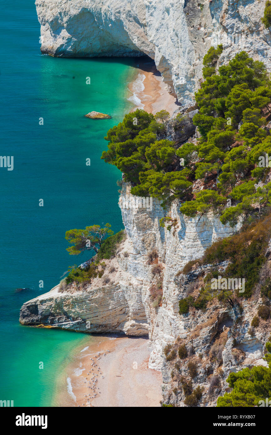 VIew of the Gargano peninsula, Baia delle Zagare. Puglia,Italy Stock ...