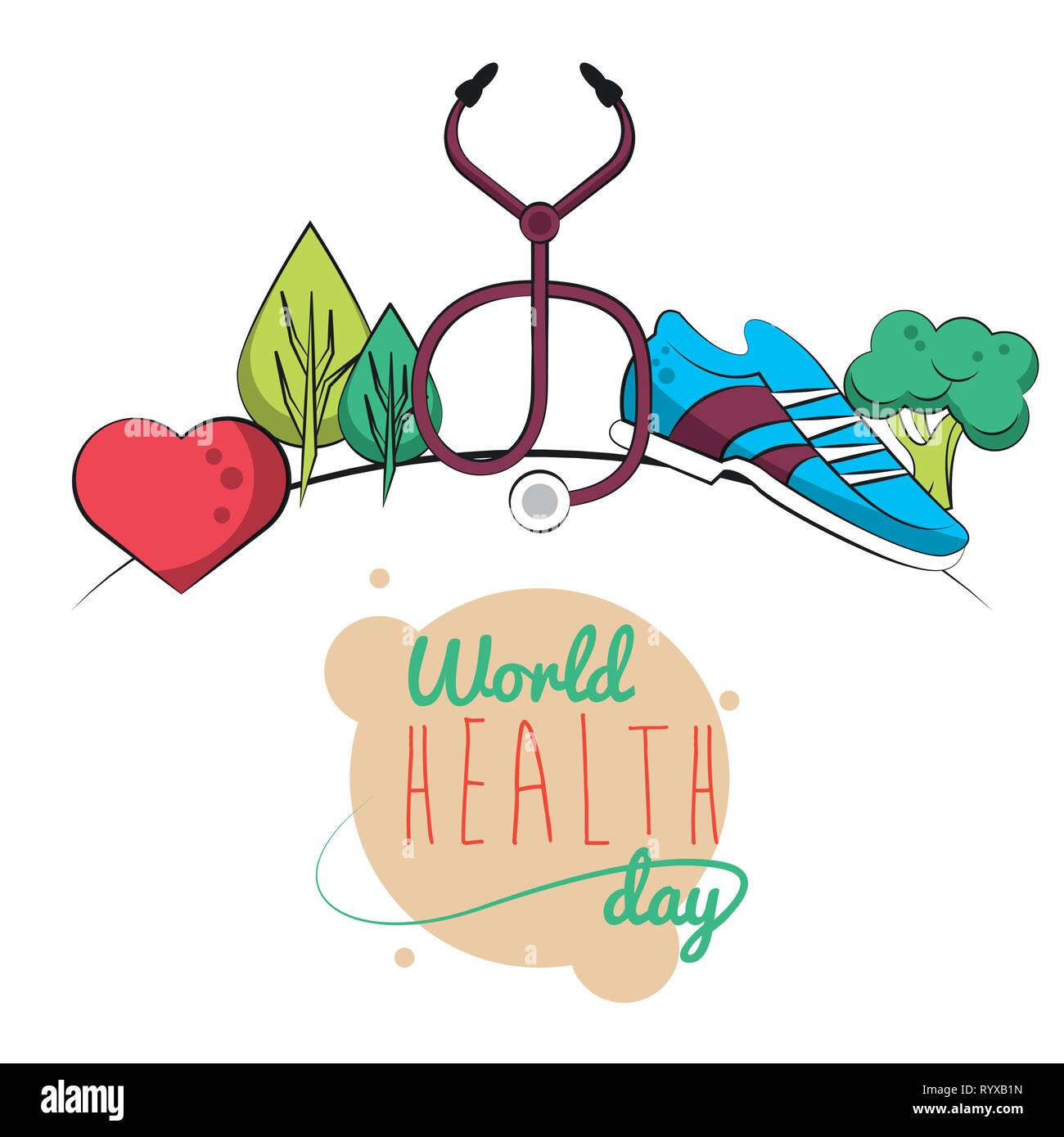 World healthy day card Stock Vector Image & Art - Alamy