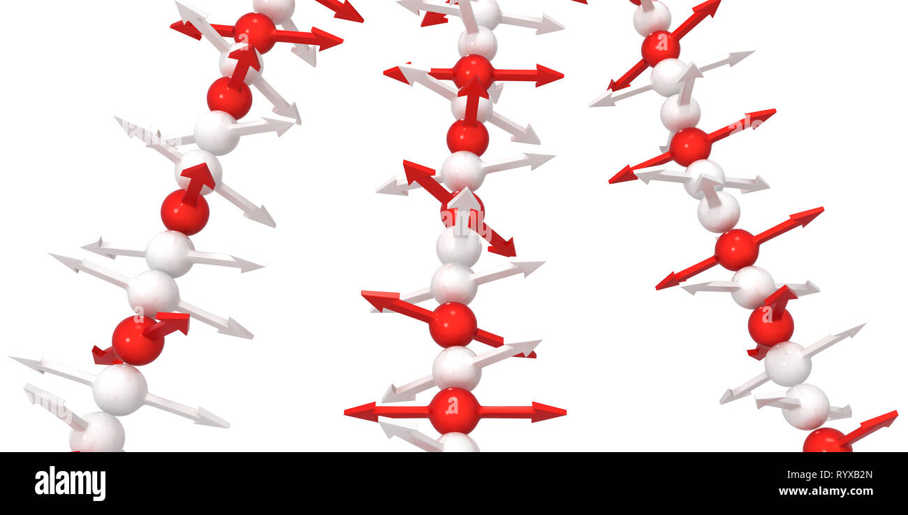 Red symbolic arrow node lines, 3d illustration, horizontal, over white ...