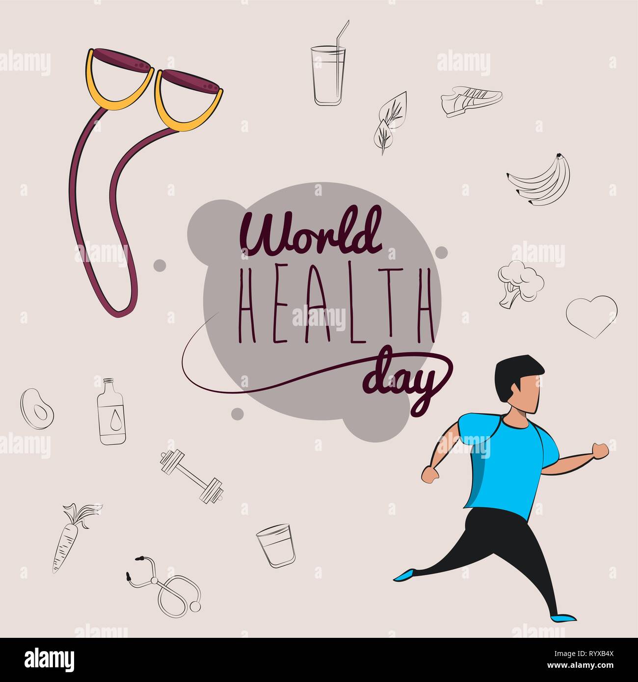 World healthy day card Stock Vector Image & Art - Alamy