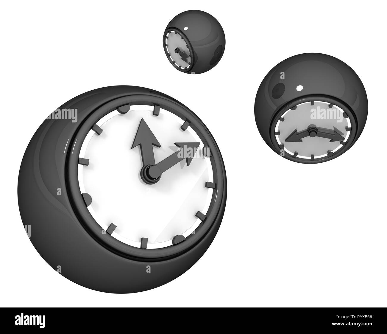 Red symbolic time arrow clock side roots spreading surreal, 3d ...