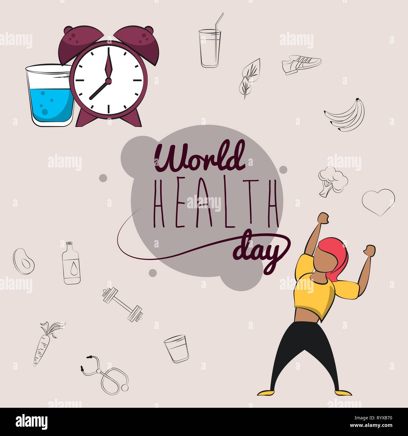 World healthy day card Stock Vector Image & Art - Alamy