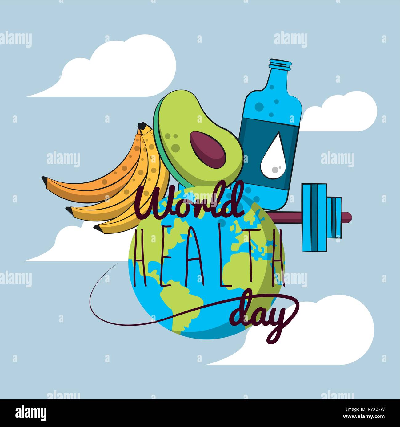 World healthy day card Stock Vector Image & Art - Alamy