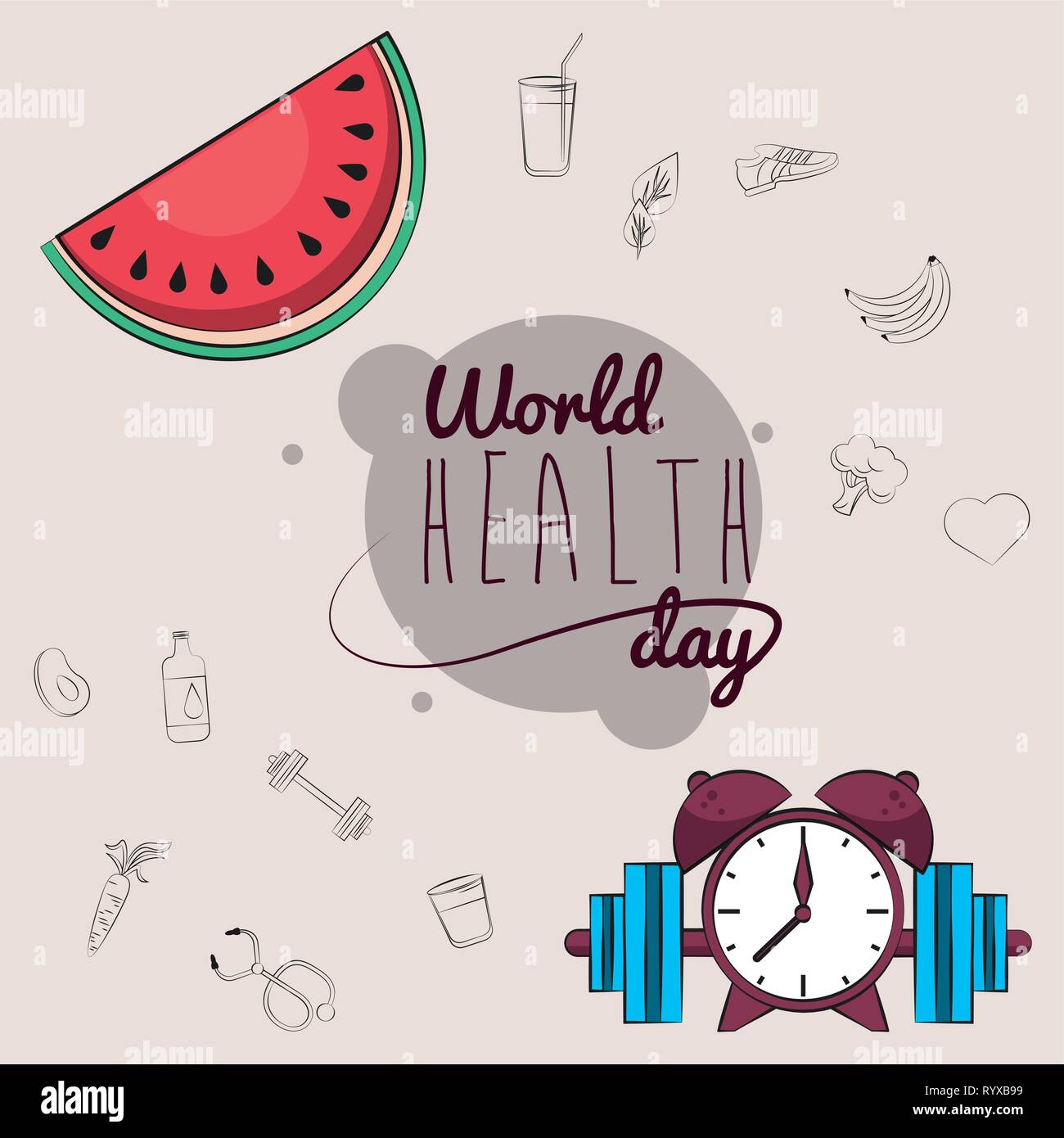 World healthy day card Stock Vector Image & Art - Alamy