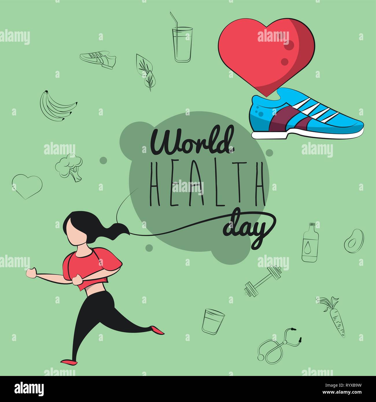 World healthy day card Stock Vector Image & Art - Alamy