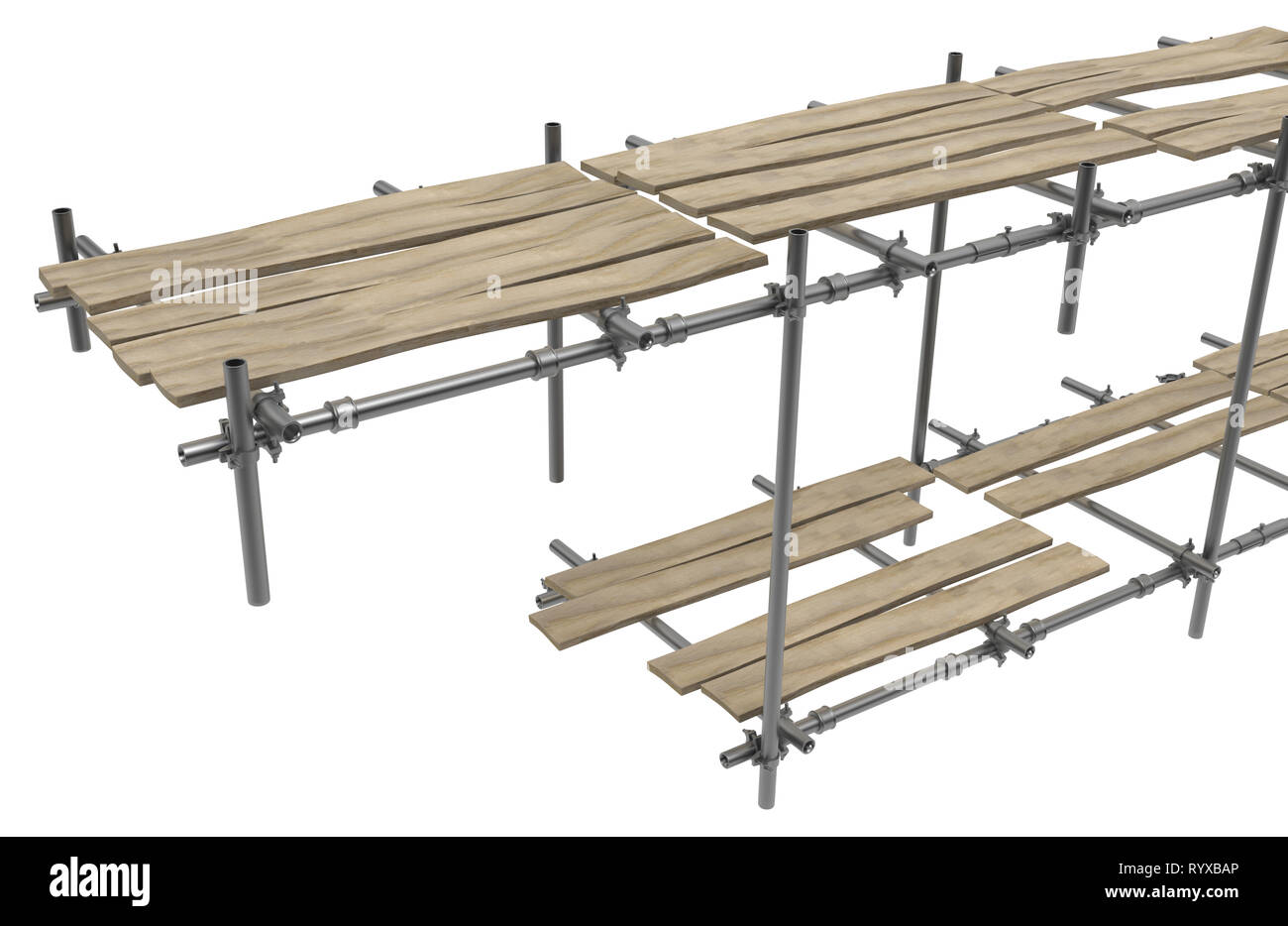 Scaffolding part edge, 3d illustration, horizontal, isolated, over ...