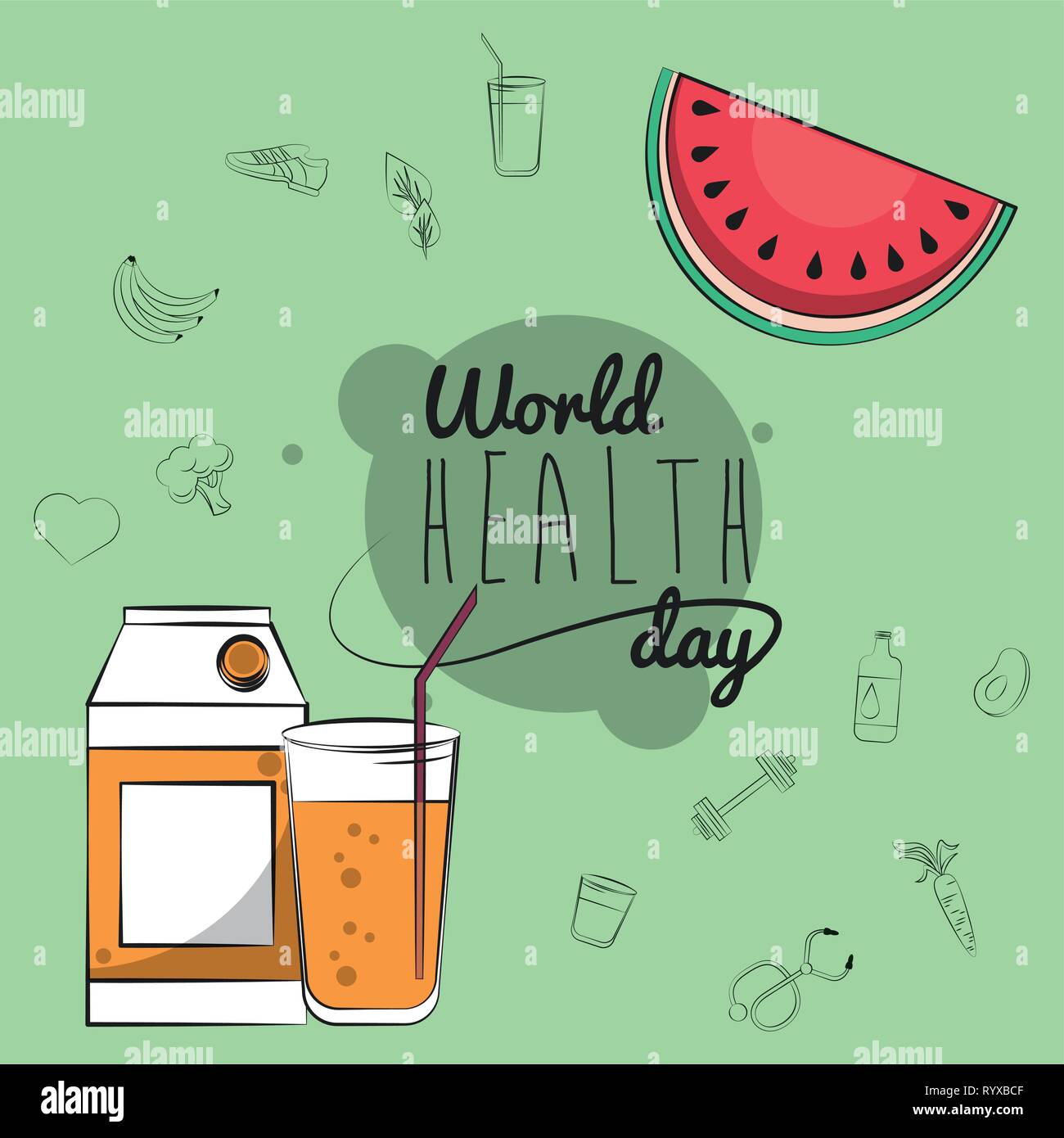 World healthy day card Stock Vector Image & Art - Alamy
