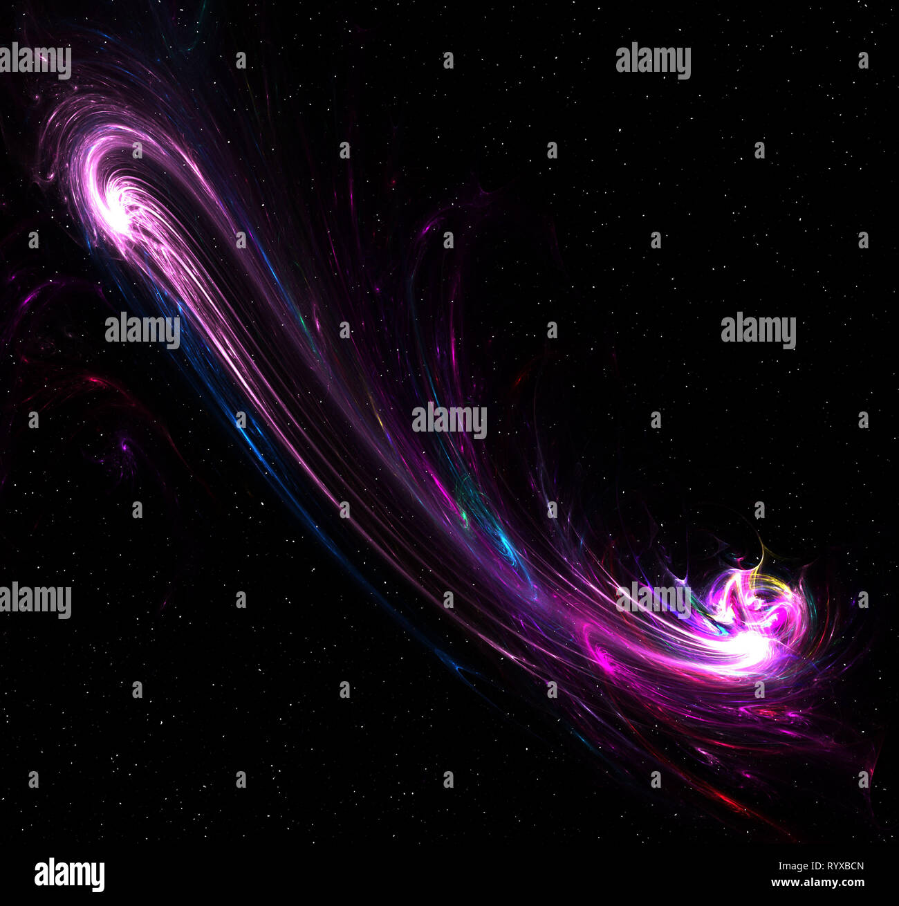 Space fantasy color effect abstract, galaxy split, dark background ...