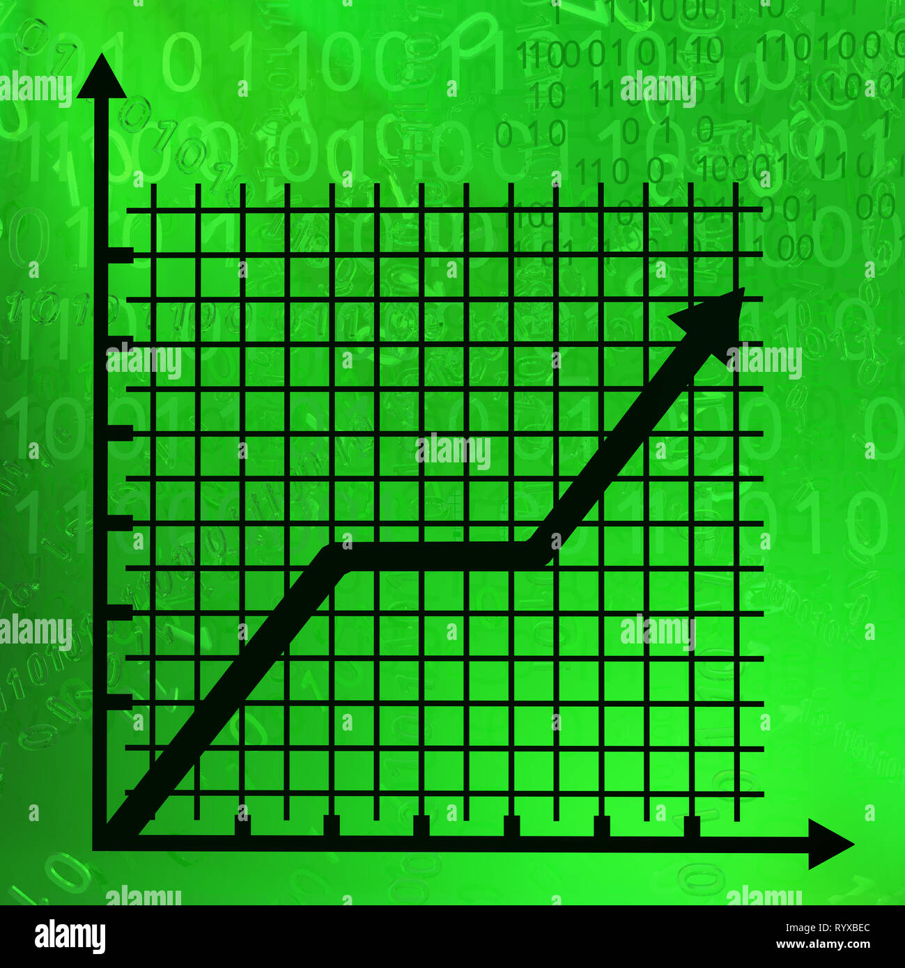 Graph statistics growth arrow, cyberspace virtual reality abstract 3d ...