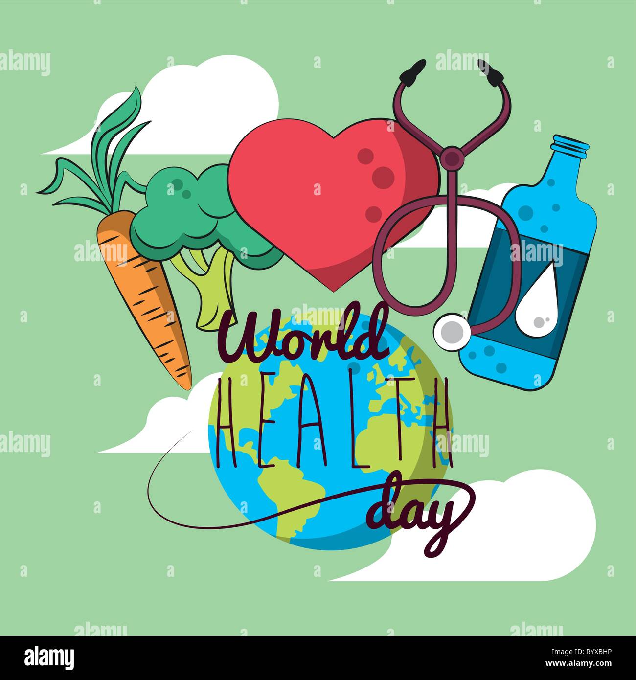World healthy day card Stock Vector Image & Art - Alamy