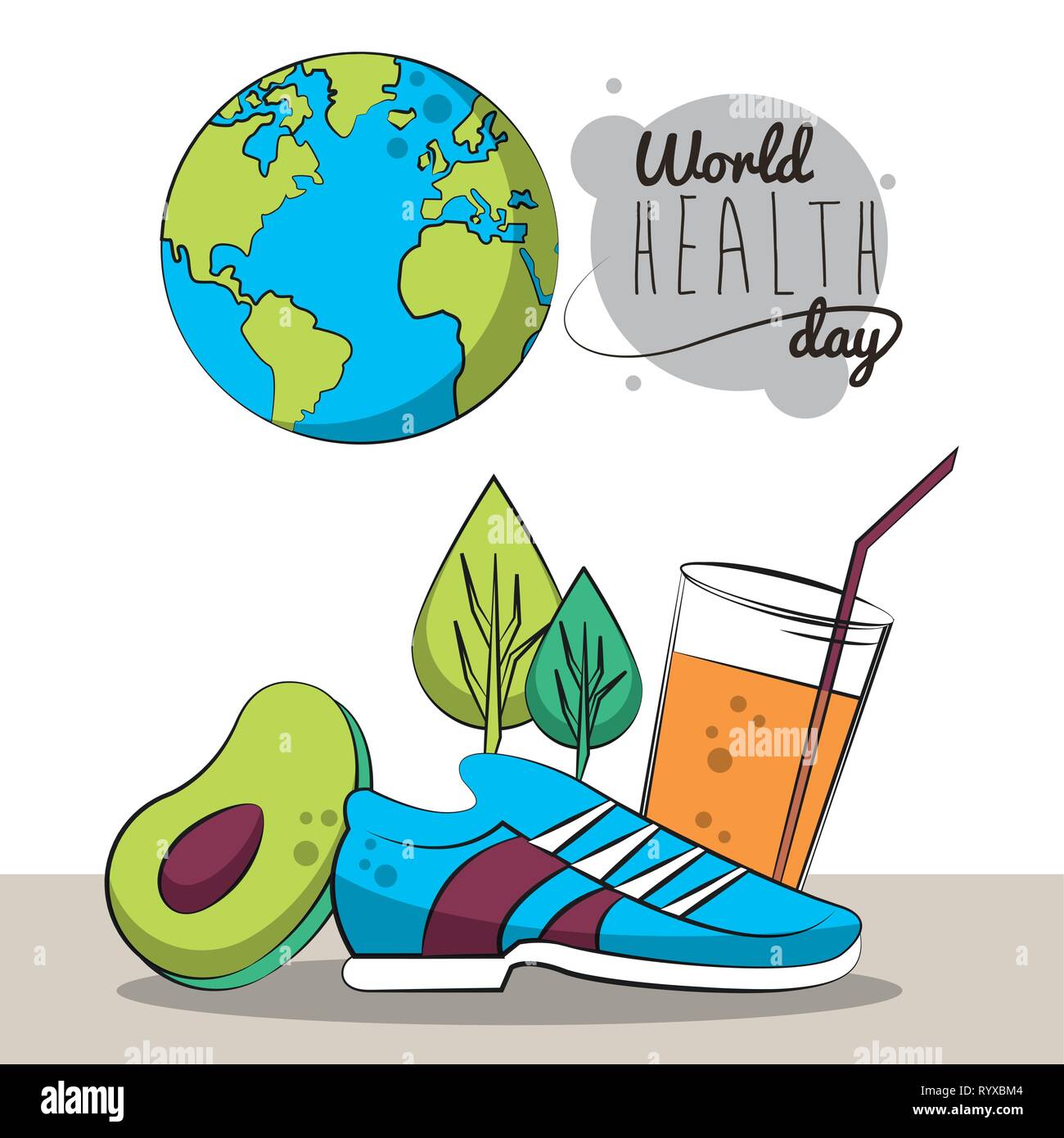 World healthy day card Stock Vector Image & Art - Alamy