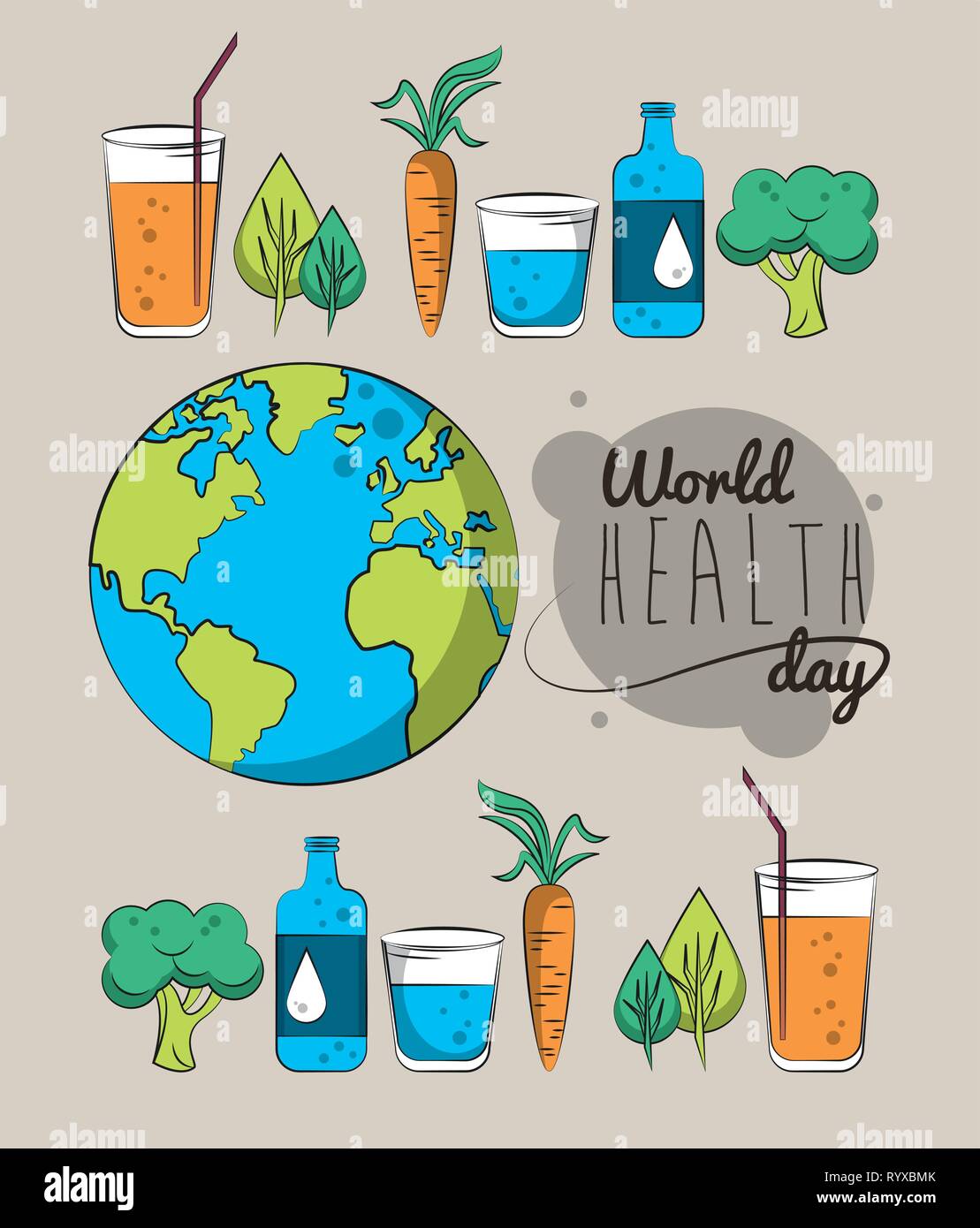 World healthy day card Stock Vector Image & Art - Alamy